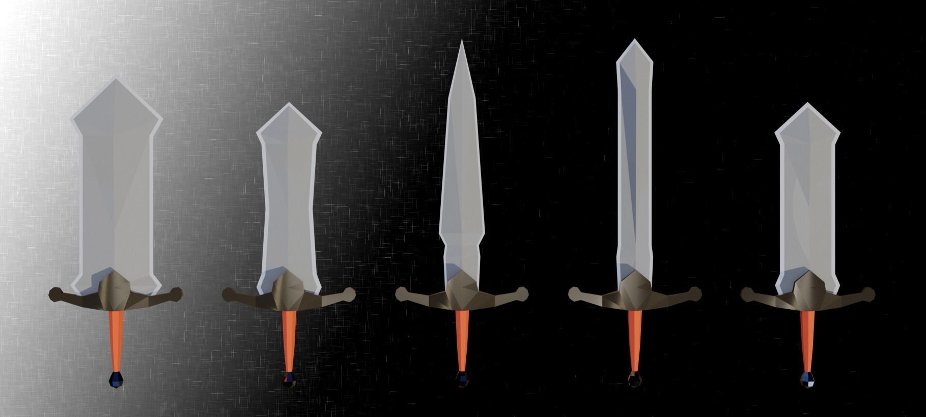 3D model Low Poly Swords Collection VR / AR / low-poly | CGTrader