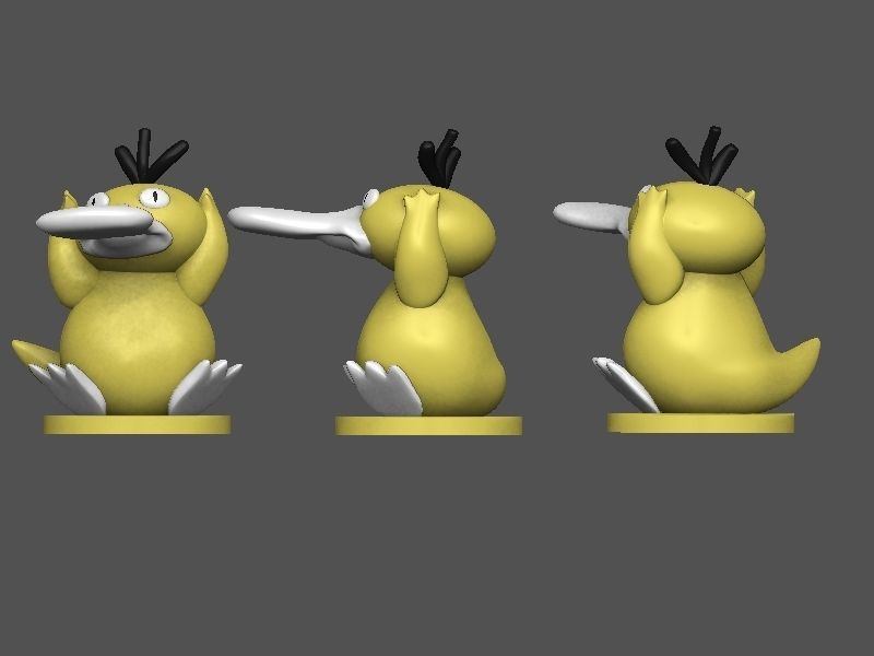 Psyduck three ducks 3D model 3D printable | CGTrader