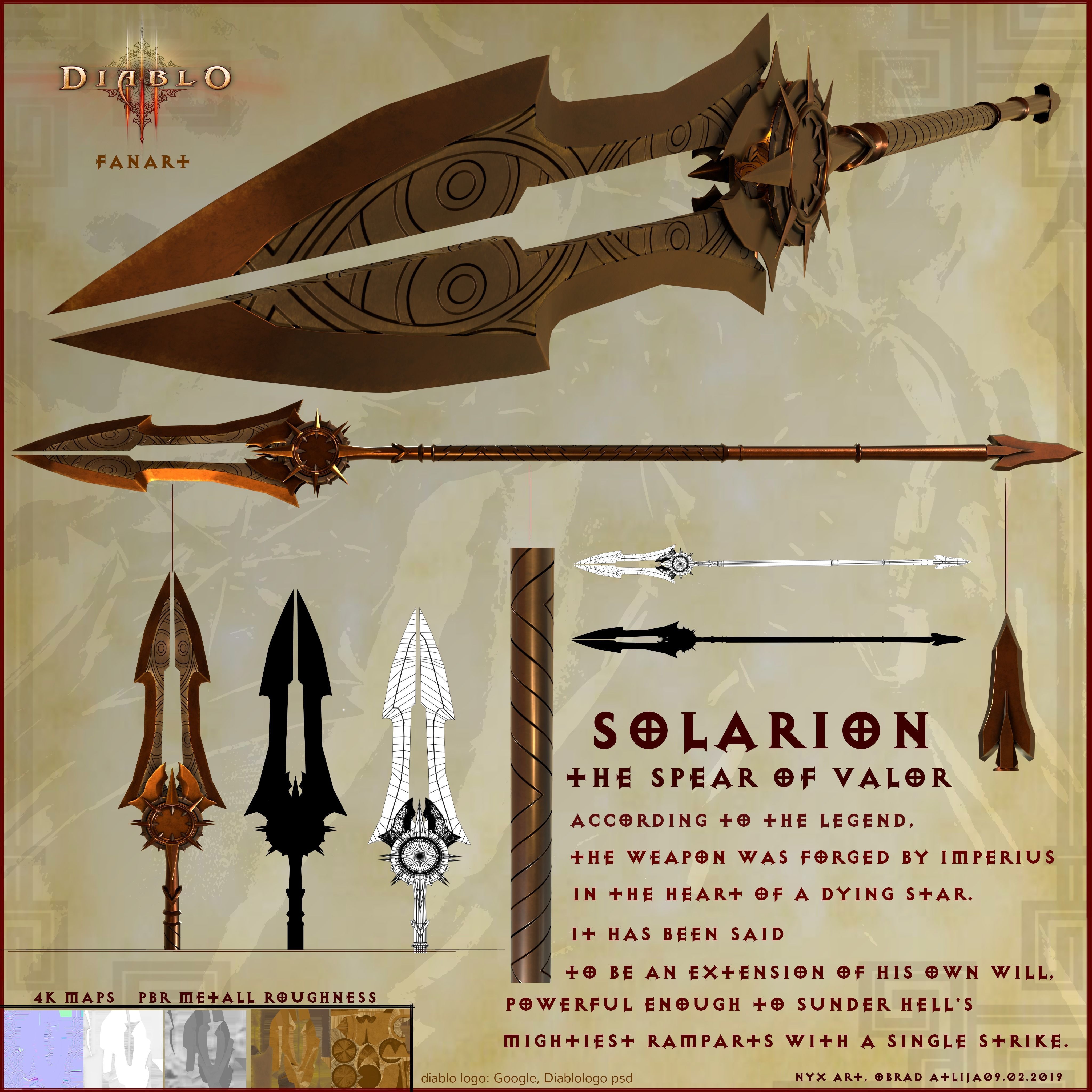 Solarion the spear of valor free 3D model | CGTrader