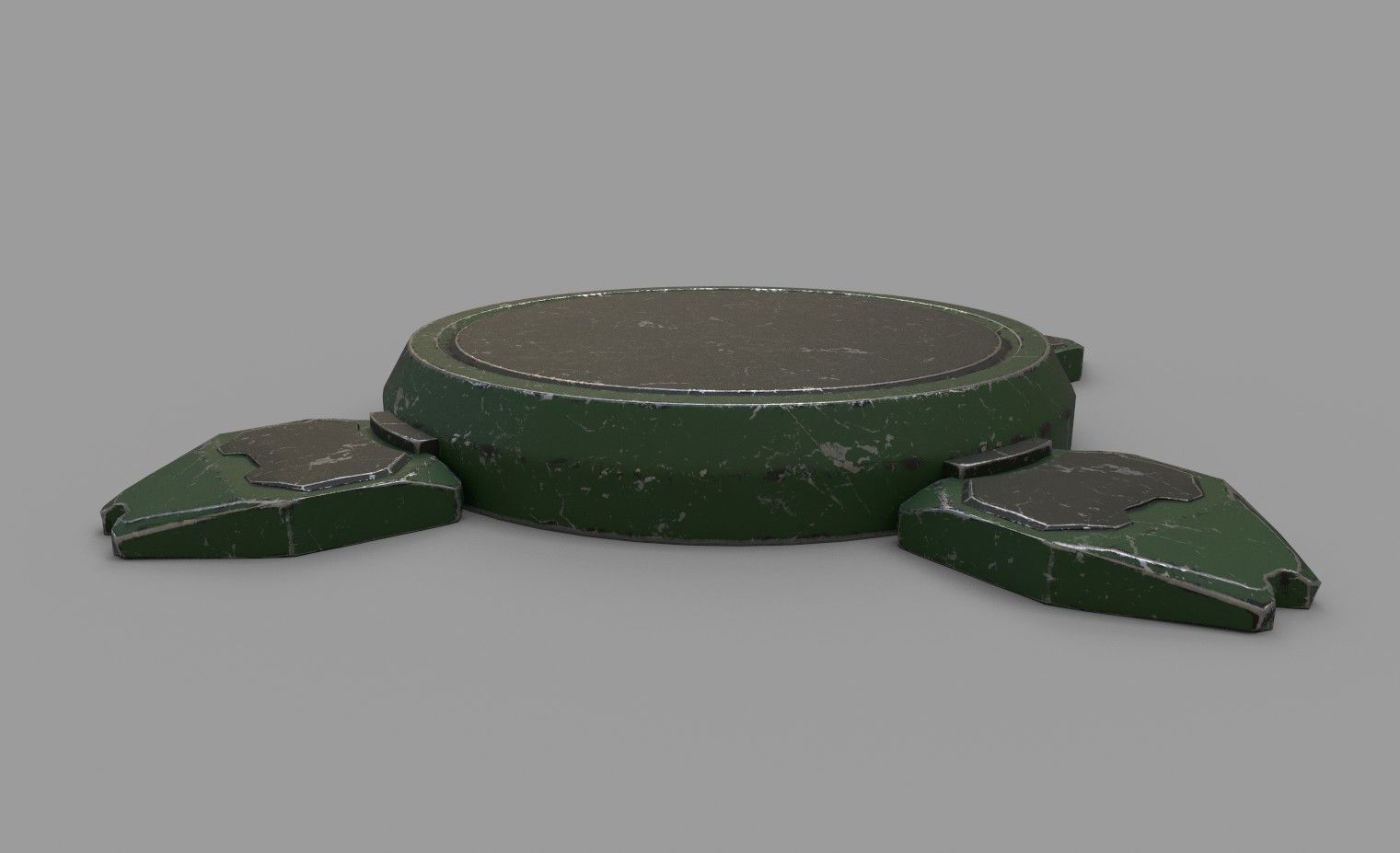 3D model Landmine futuristic - lowpoly - PBR - 7 color variants VR / AR ...