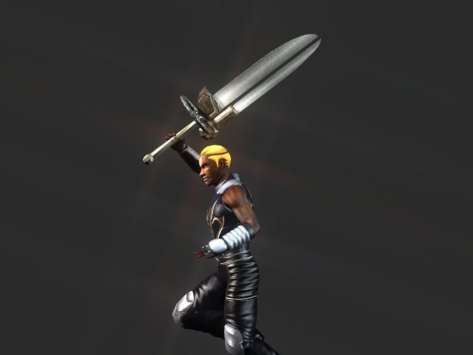 3D model Double bladed tuner mechanical sword VR / AR / low-poly ...