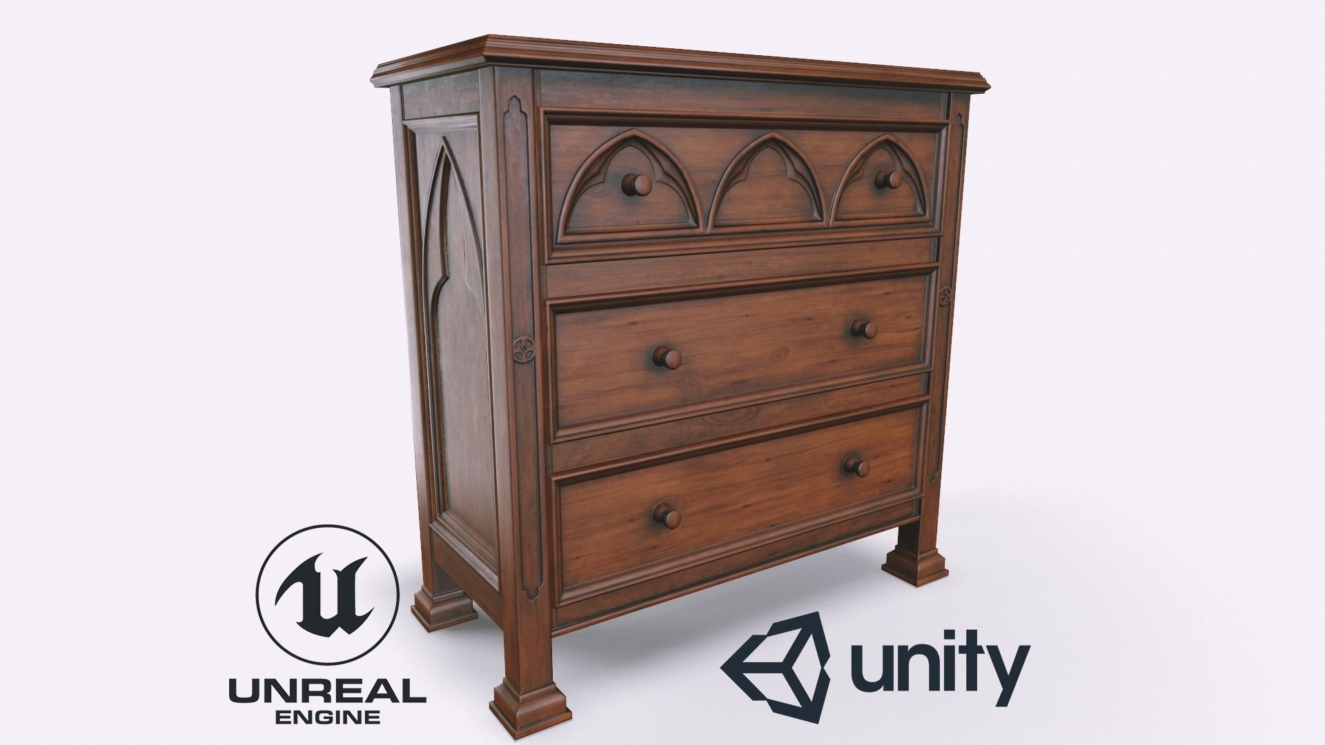 3D model Gothic Commode Game model VR / AR / low-poly | CGTrader