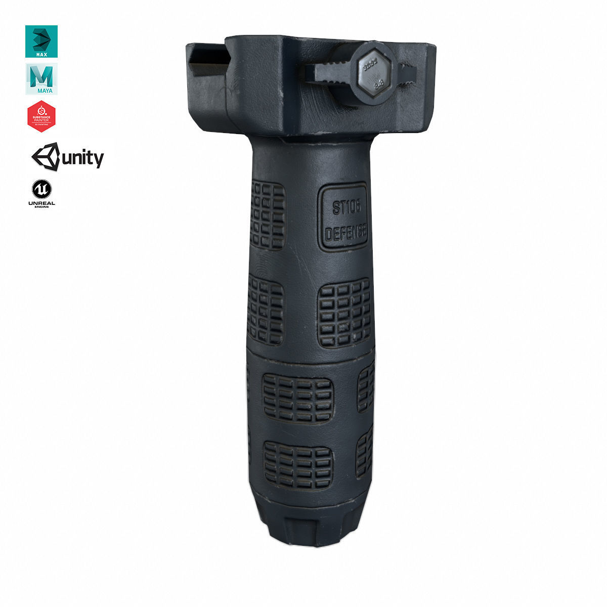 3D model Vertical Foregrip Set-03 VR / AR / low-poly | CGTrader