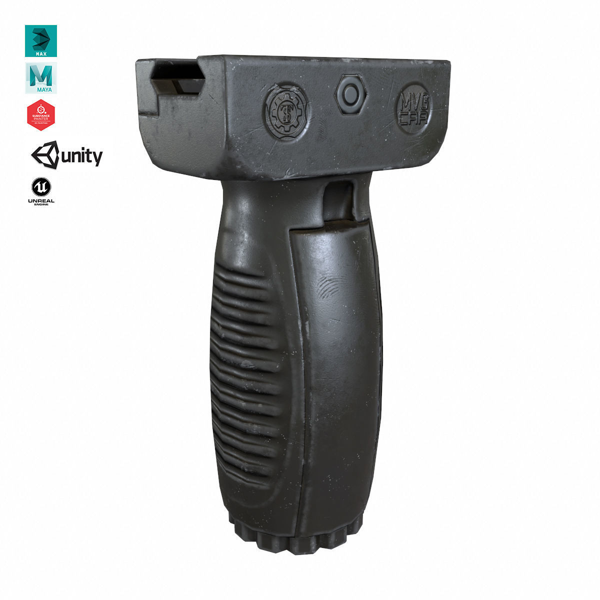 3D model Vertical Foregrip Set-03 VR / AR / low-poly | CGTrader