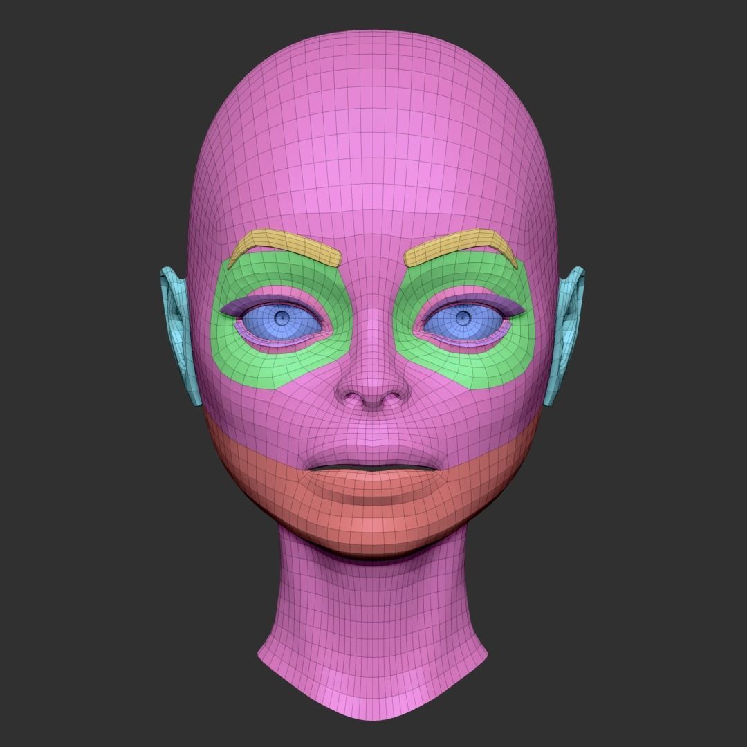 3D model Stylized Female Head VR / AR / low-poly | CGTrader
