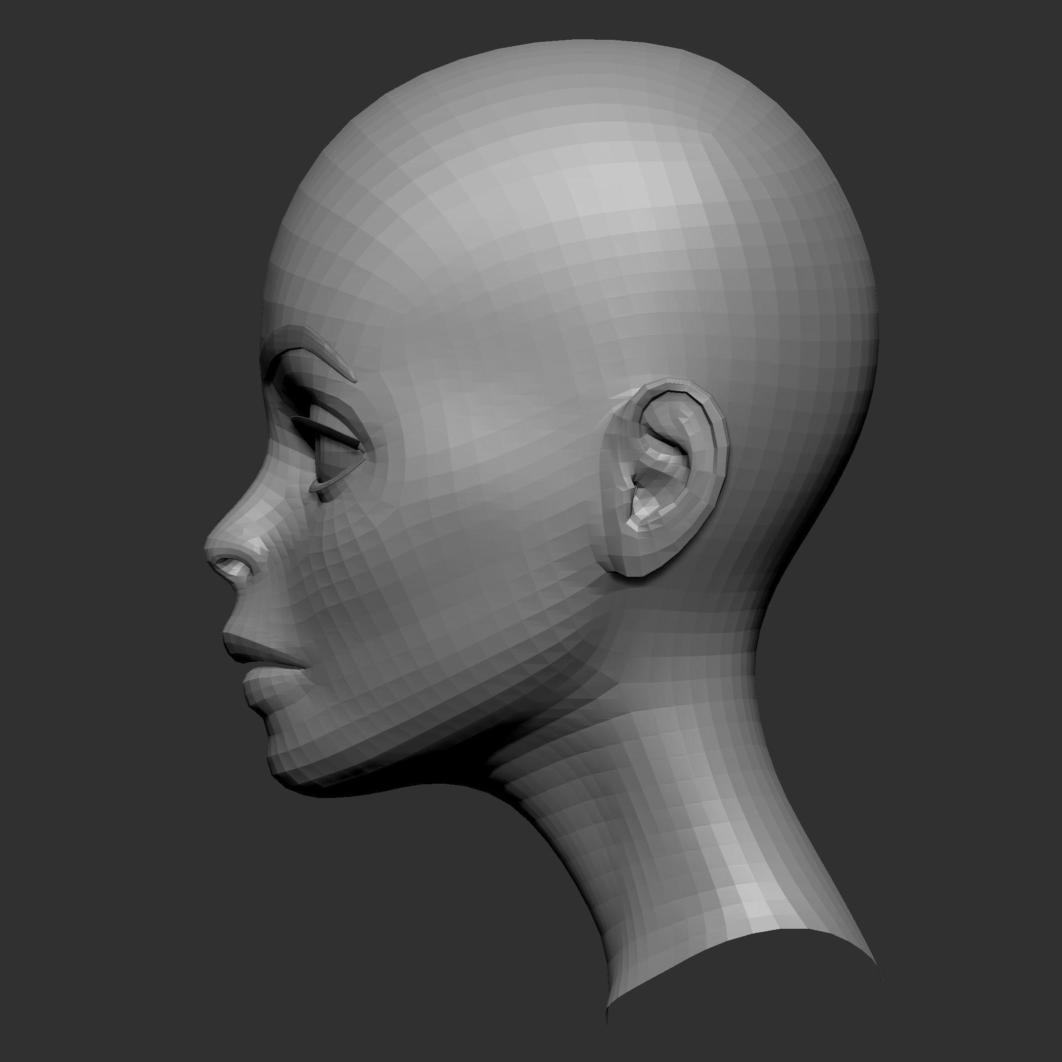 3D model Stylized Female Head VR / AR / low-poly | CGTrader