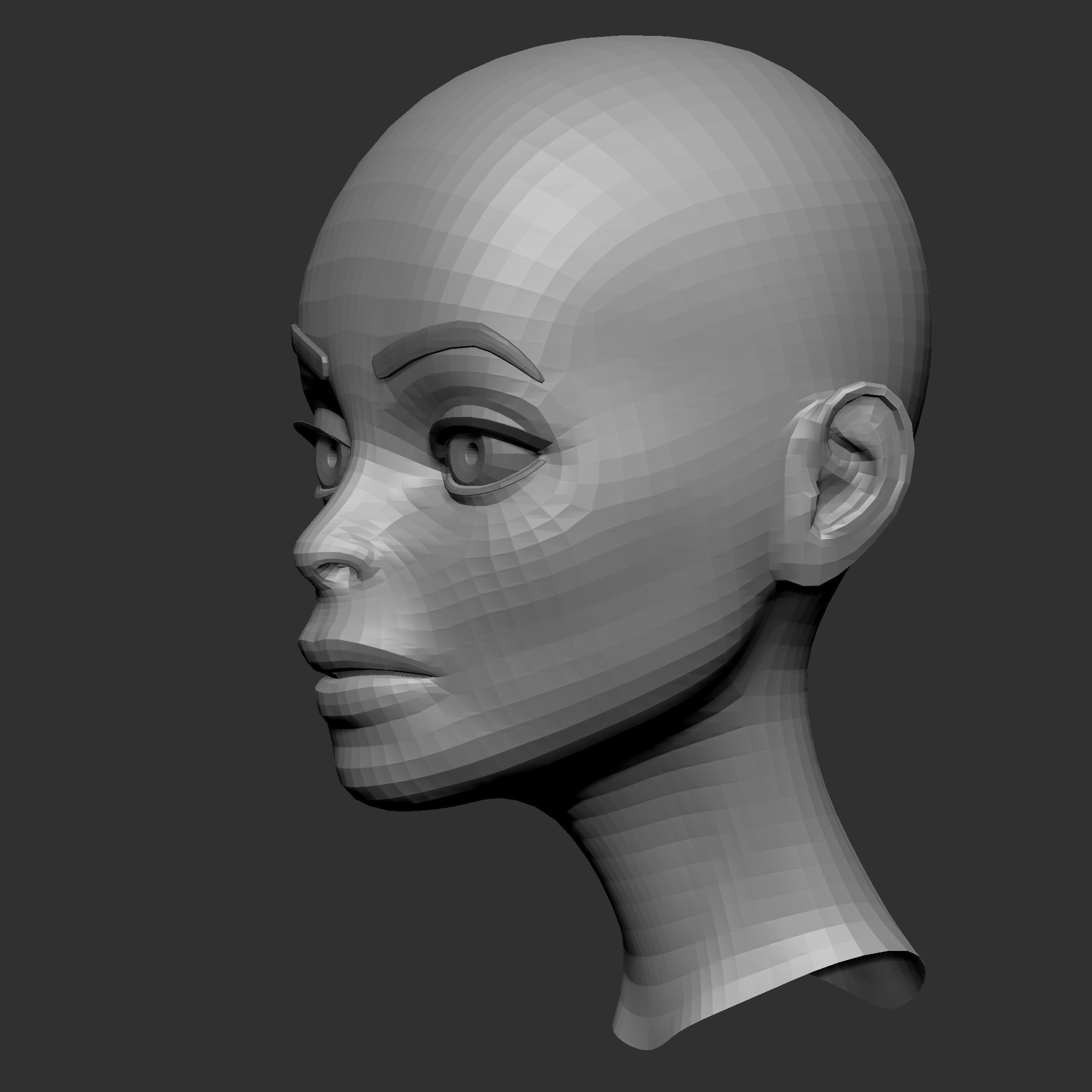 3D model Stylized Female Head VR / AR / low-poly | CGTrader