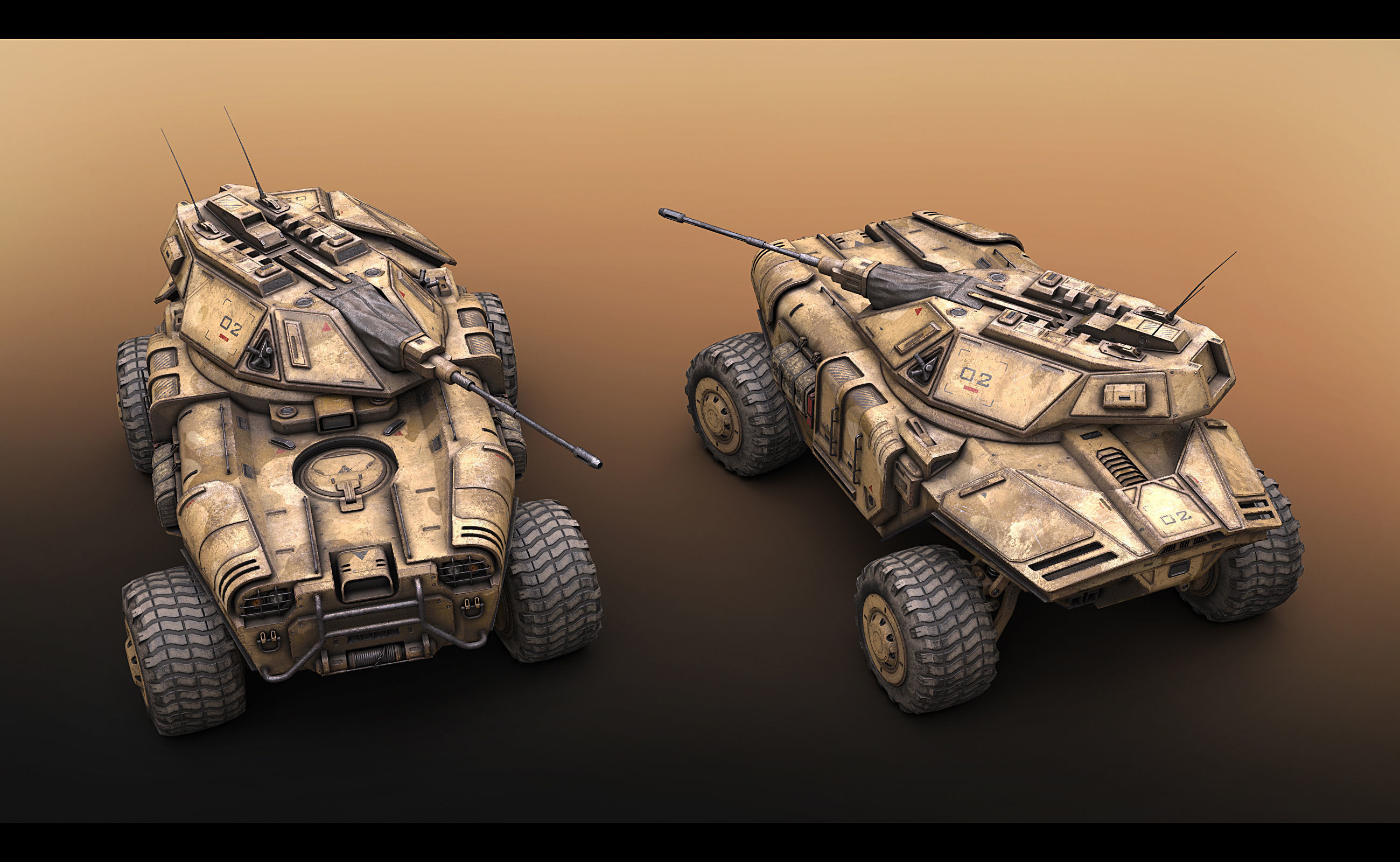 3D model Sci Fi APC low poly desert VR / AR / low-poly | CGTrader