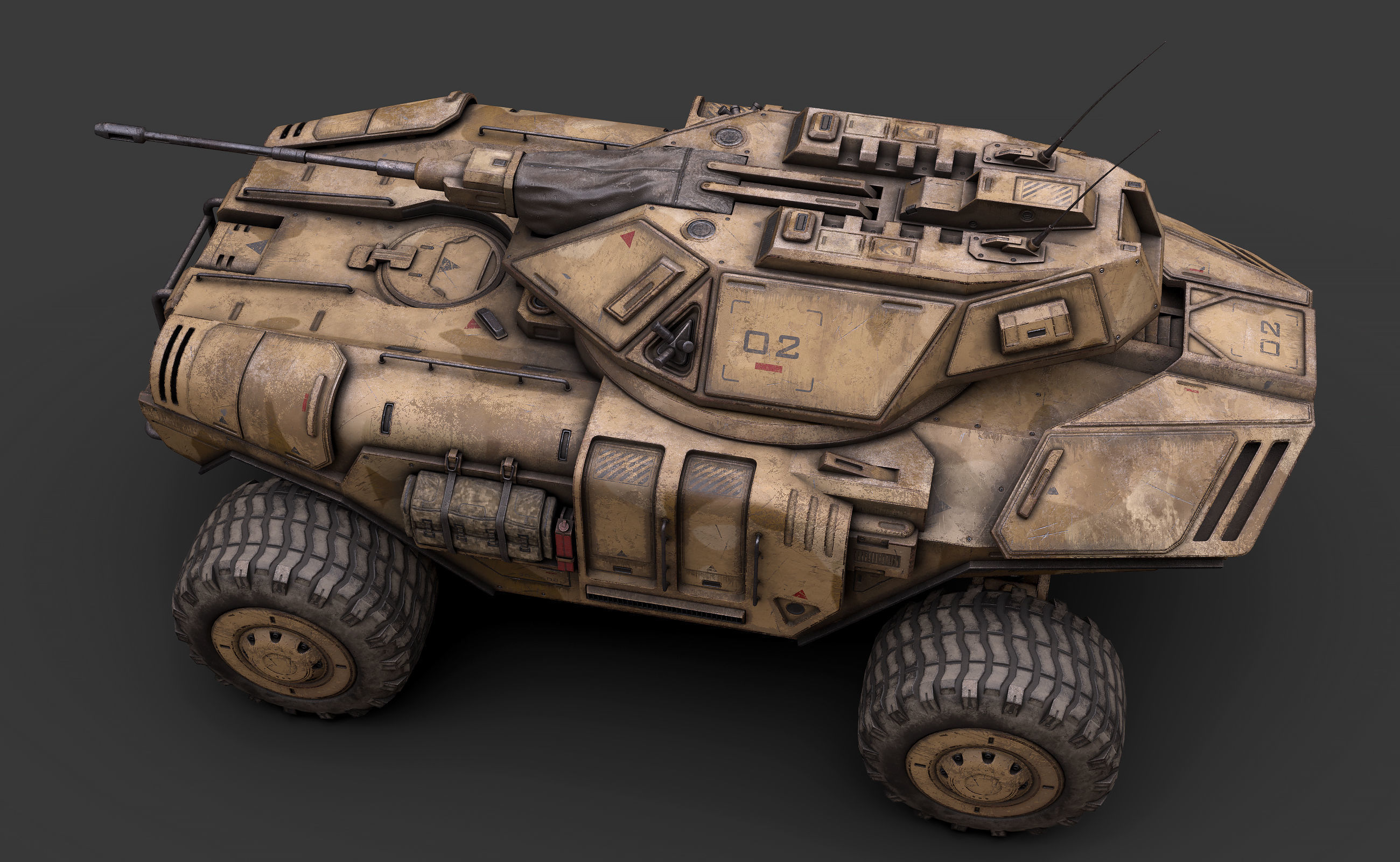 3D model Sci Fi APC low poly desert VR / AR / low-poly | CGTrader