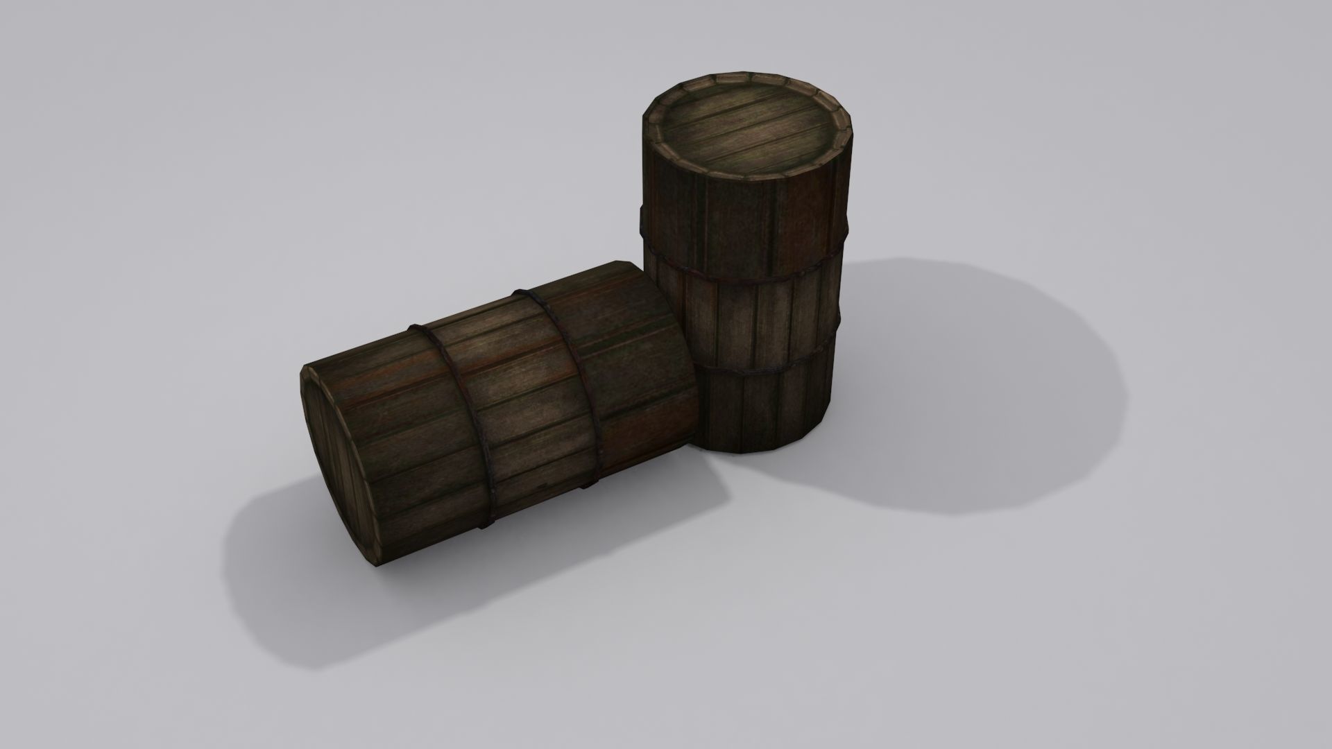 Texture Bareel low poly two wooden barrels VR / AR / low-poly | CGTrader