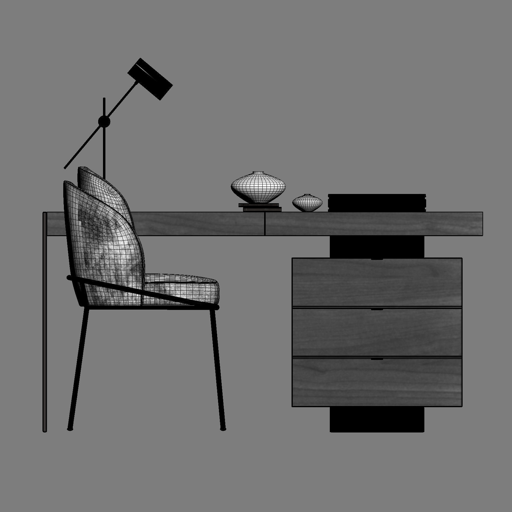 Minotti Carson desk set 3D model | CGTrader