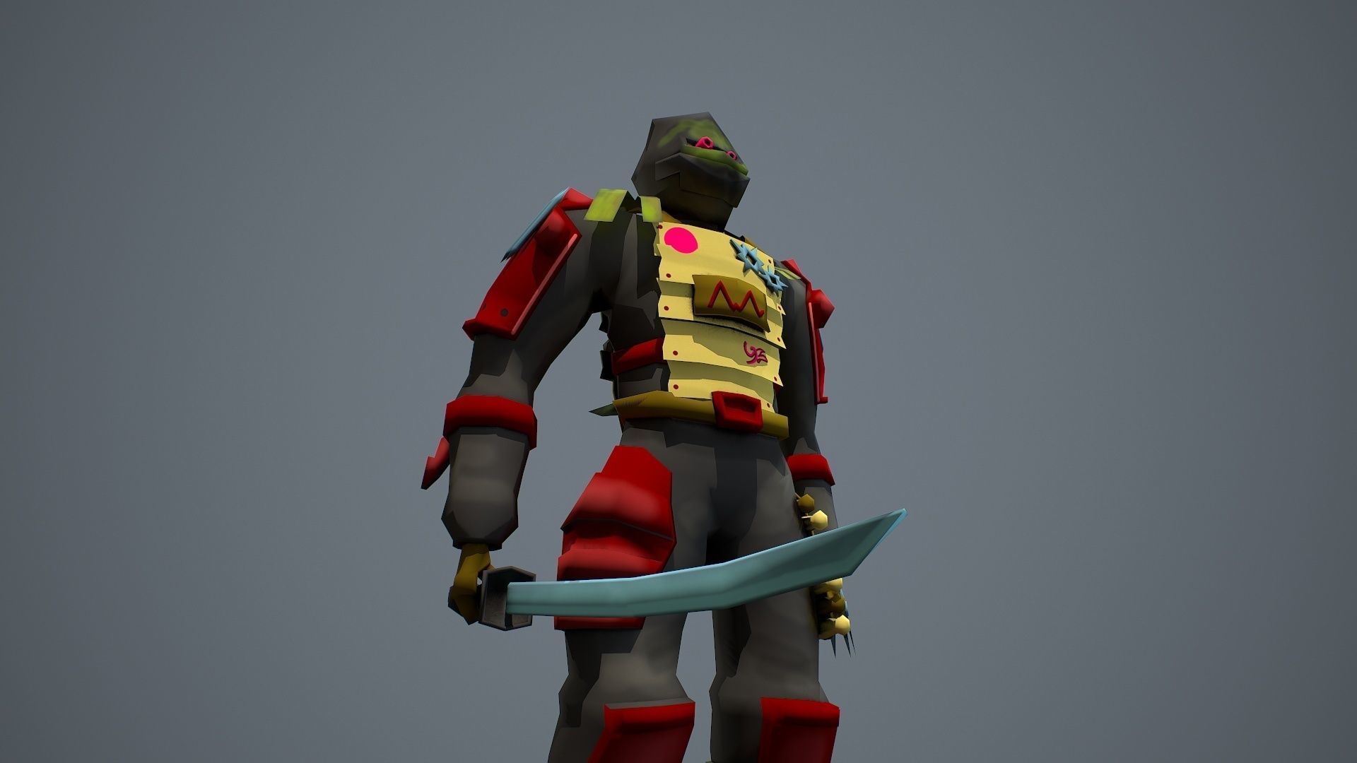 3D model Low poly stylized fantasy ninja character model VR / AR / low ...