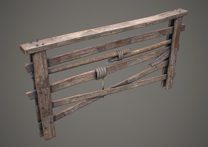3D model Old Wooden Fence PBR Low Poly VR / AR / low-poly | CGTrader