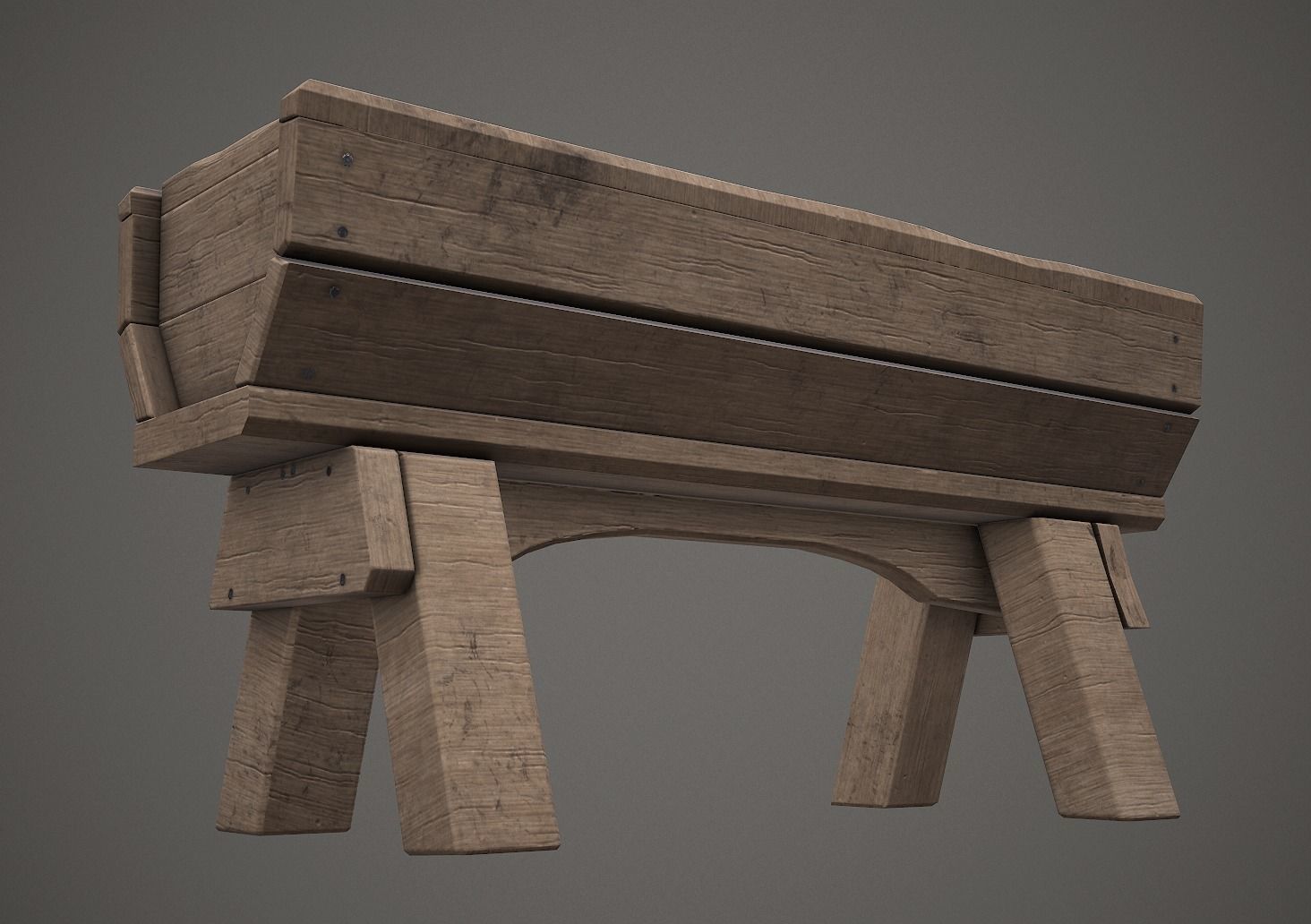 3D model Old Wooden Trough PBR Low Poly VR / AR / low-poly | CGTrader