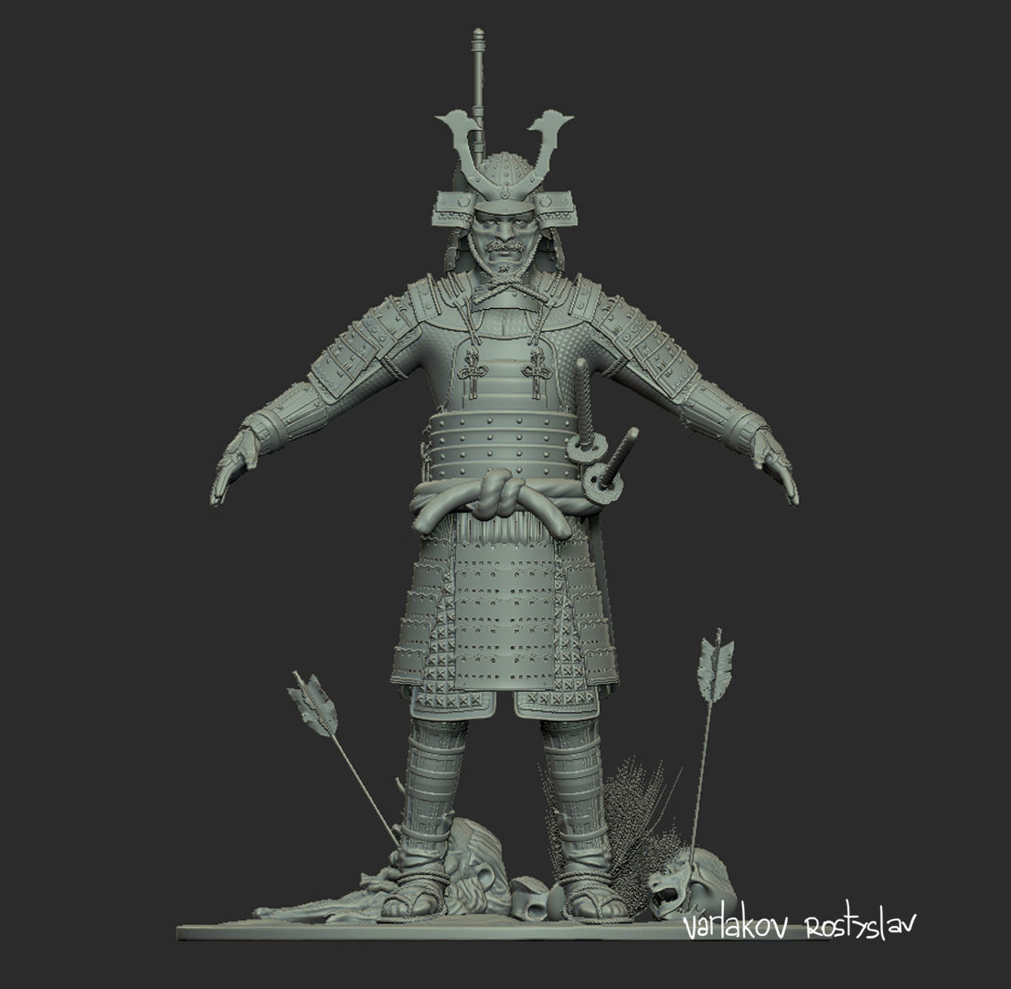 Samurai in armor 3D model | CGTrader