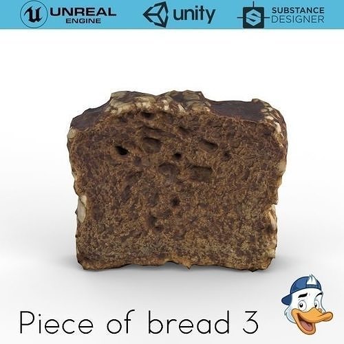 Peace of bread 3 3D model | CGTrader