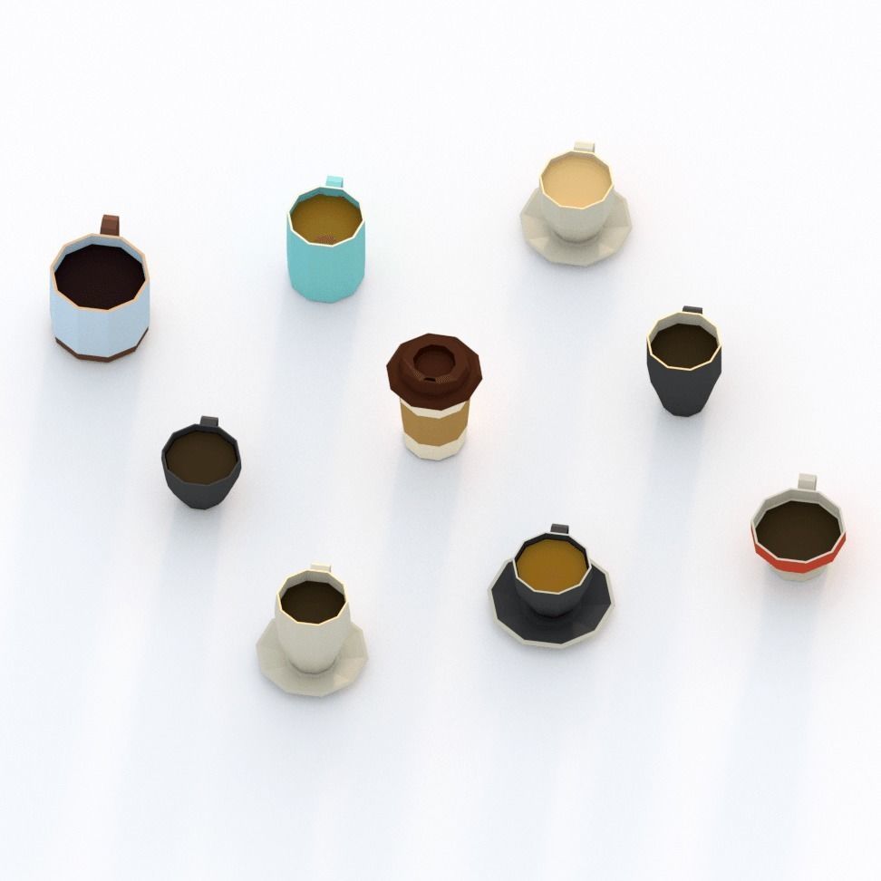 3D model Low Poly Coffee Cups VR / AR / low-poly | CGTrader