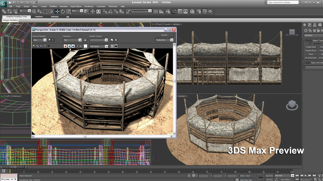 3D model Wooden Battle Arena VR / AR / low-poly | CGTrader