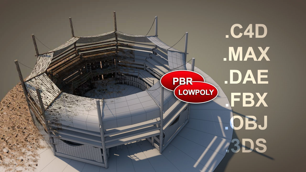 3D model Wooden Battle Arena VR / AR / low-poly | CGTrader