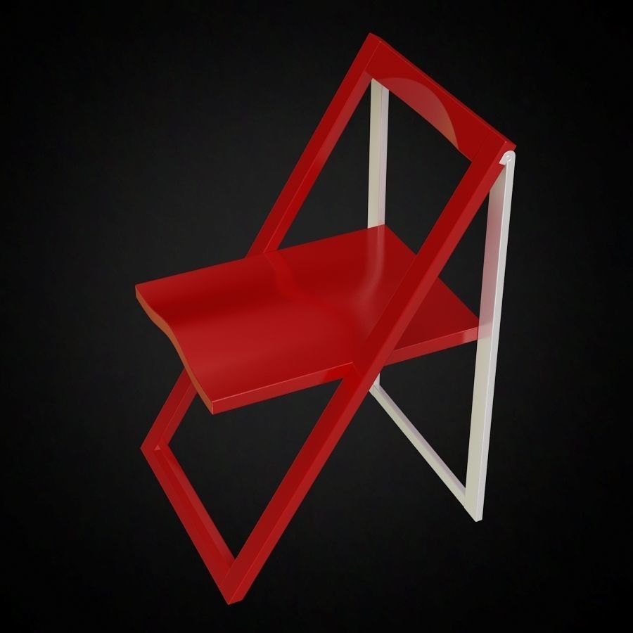 Table and folding chair 3D model | CGTrader