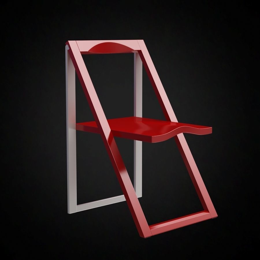 Table and folding chair 3D model | CGTrader
