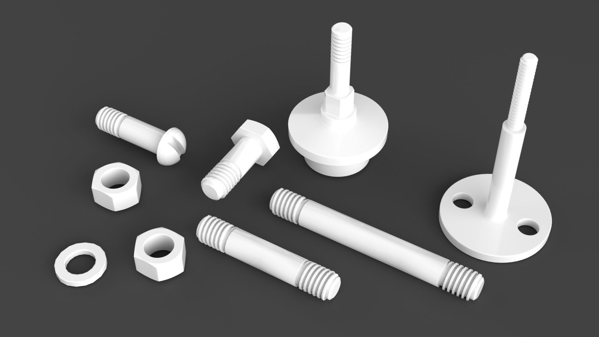 Nuts and screw 3D model | CGTrader