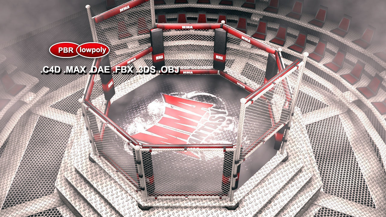 3D model Futuristic MMA Combat Cage VR / AR / low-poly | CGTrader