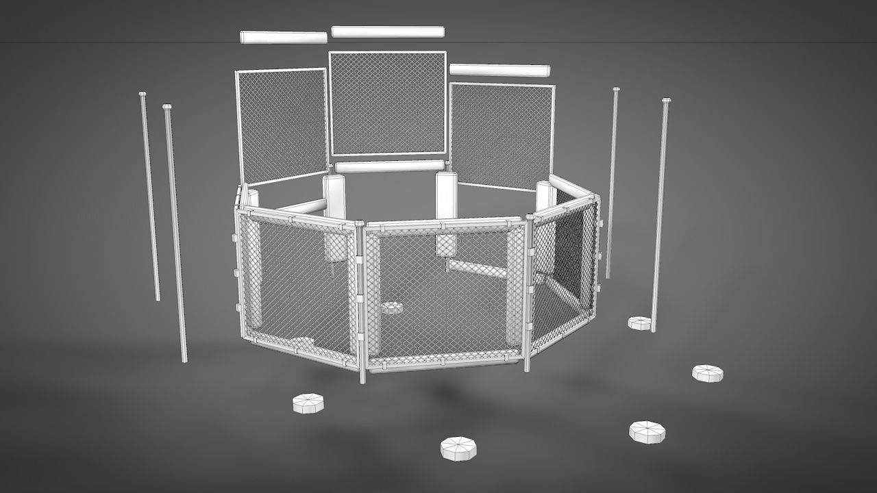 3D model Futuristic MMA Combat Cage VR / AR / low-poly | CGTrader