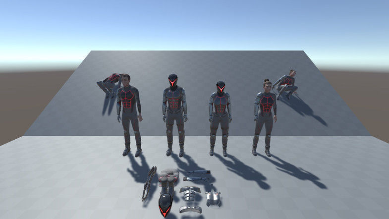 3D model Sci-fi suit AC-2 modular pack VR / AR / low-poly | CGTrader