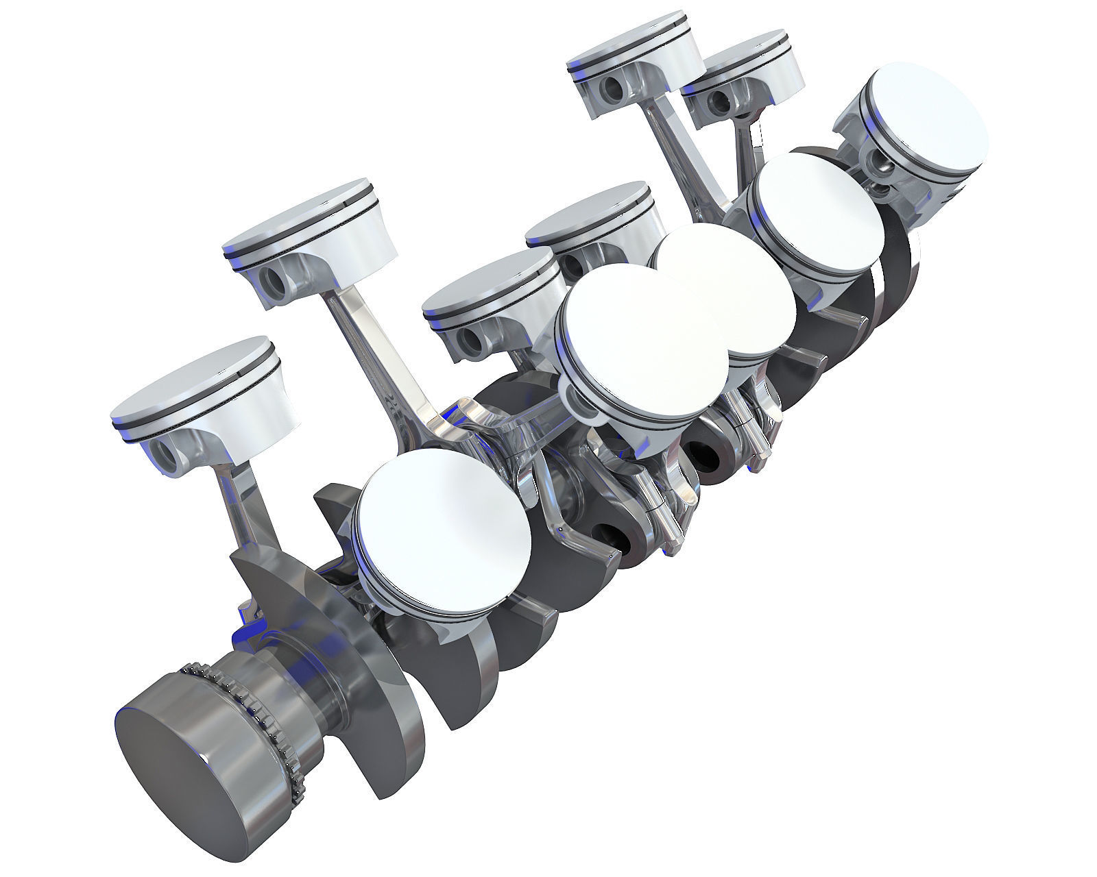 Animated V12 Engine Cylinders 3D model animated rigged | CGTrader