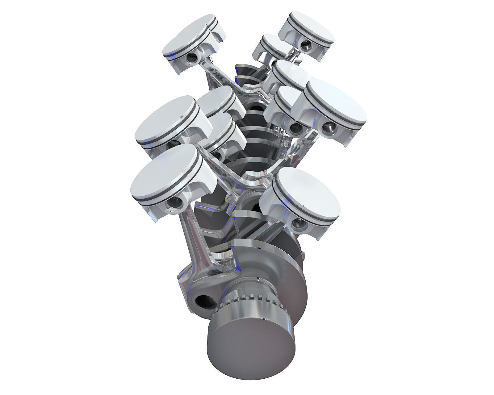 Animated V12 Engine Cylinders 3D model animated rigged | CGTrader