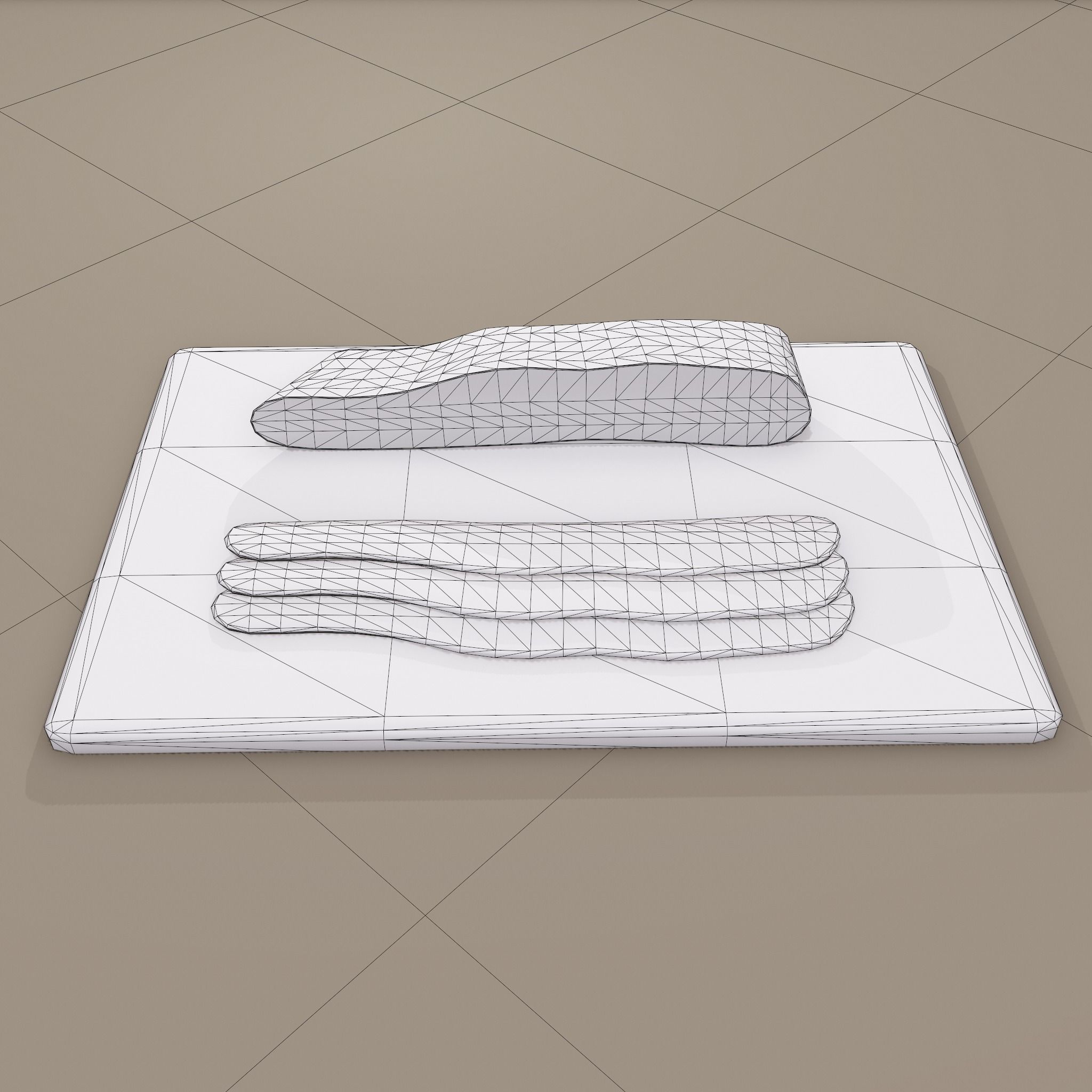 3D model Bacon on Cutting Board VR / AR / low-poly | CGTrader