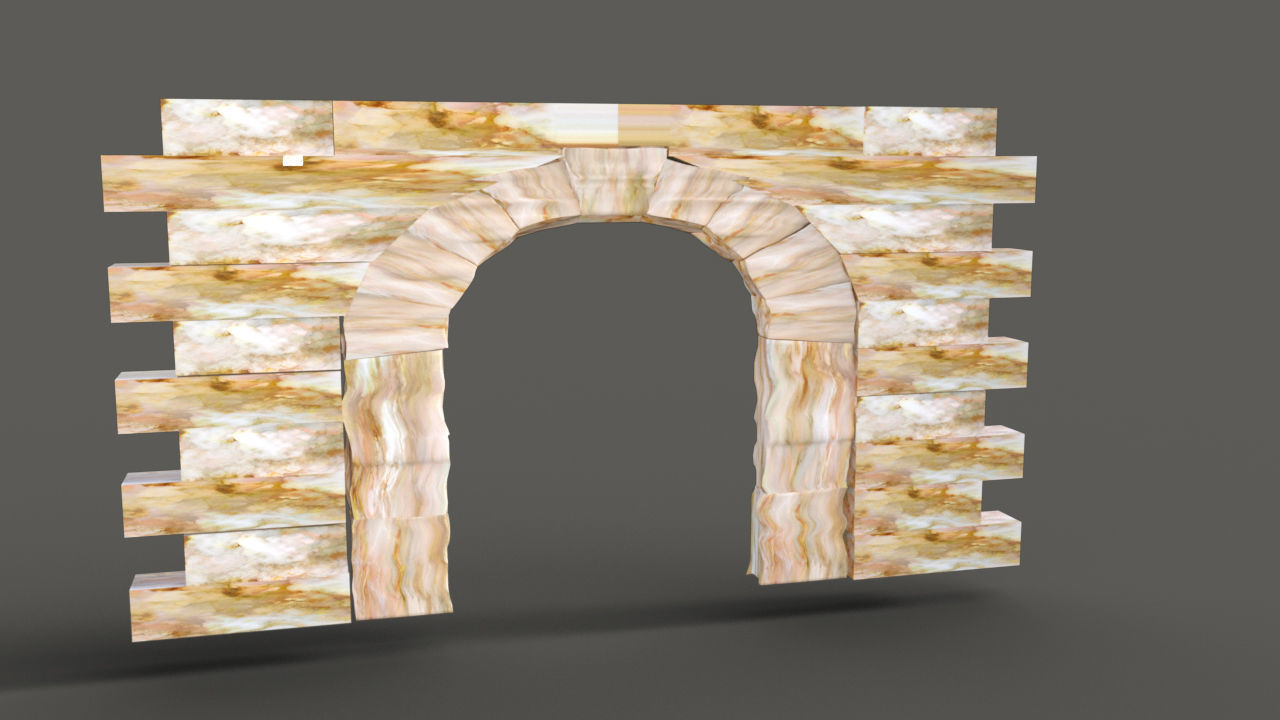 Arched opening with blocks free 3D model | CGTrader