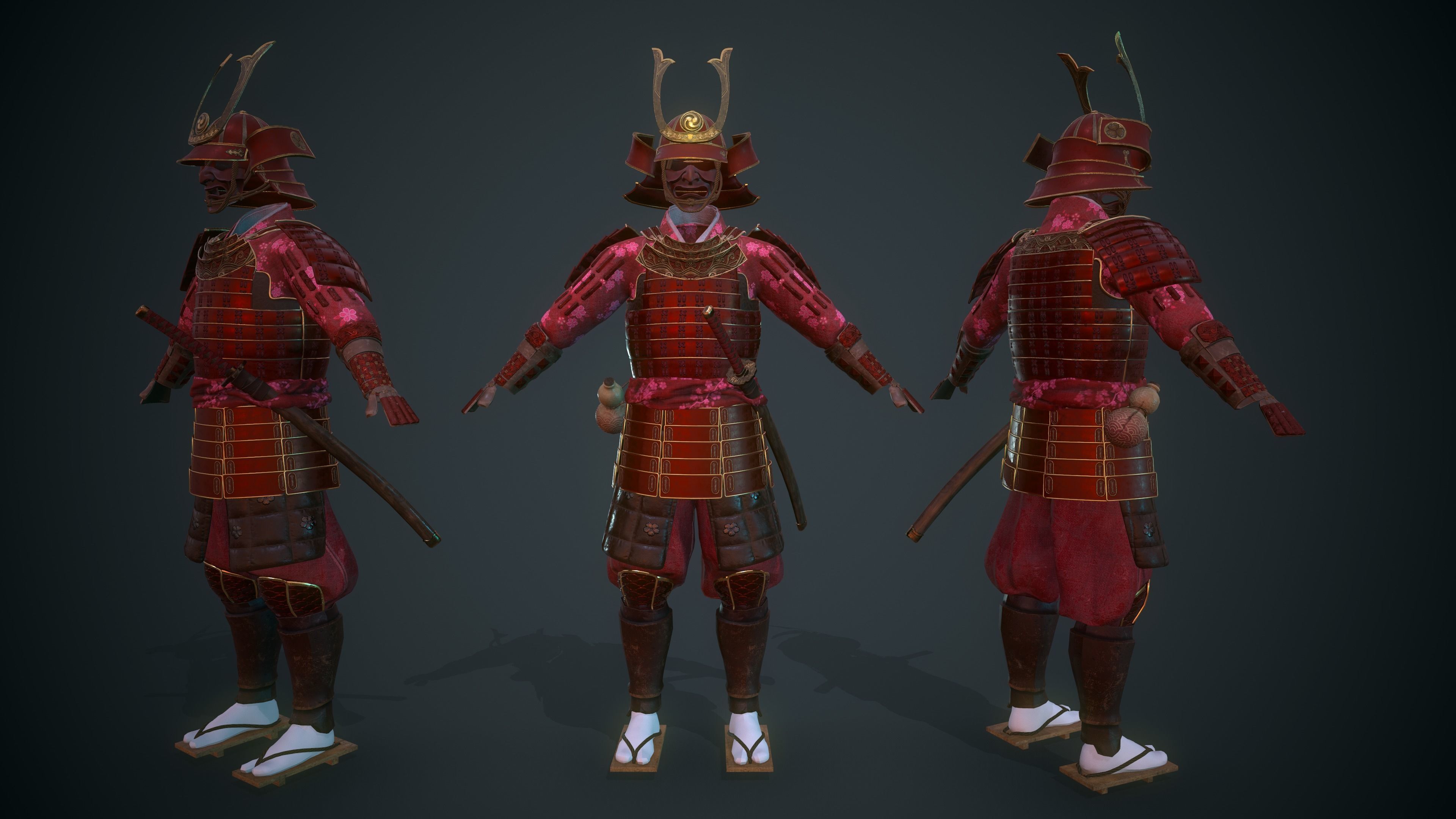 3D model Samurai armor 3 VR / AR / low-poly | CGTrader