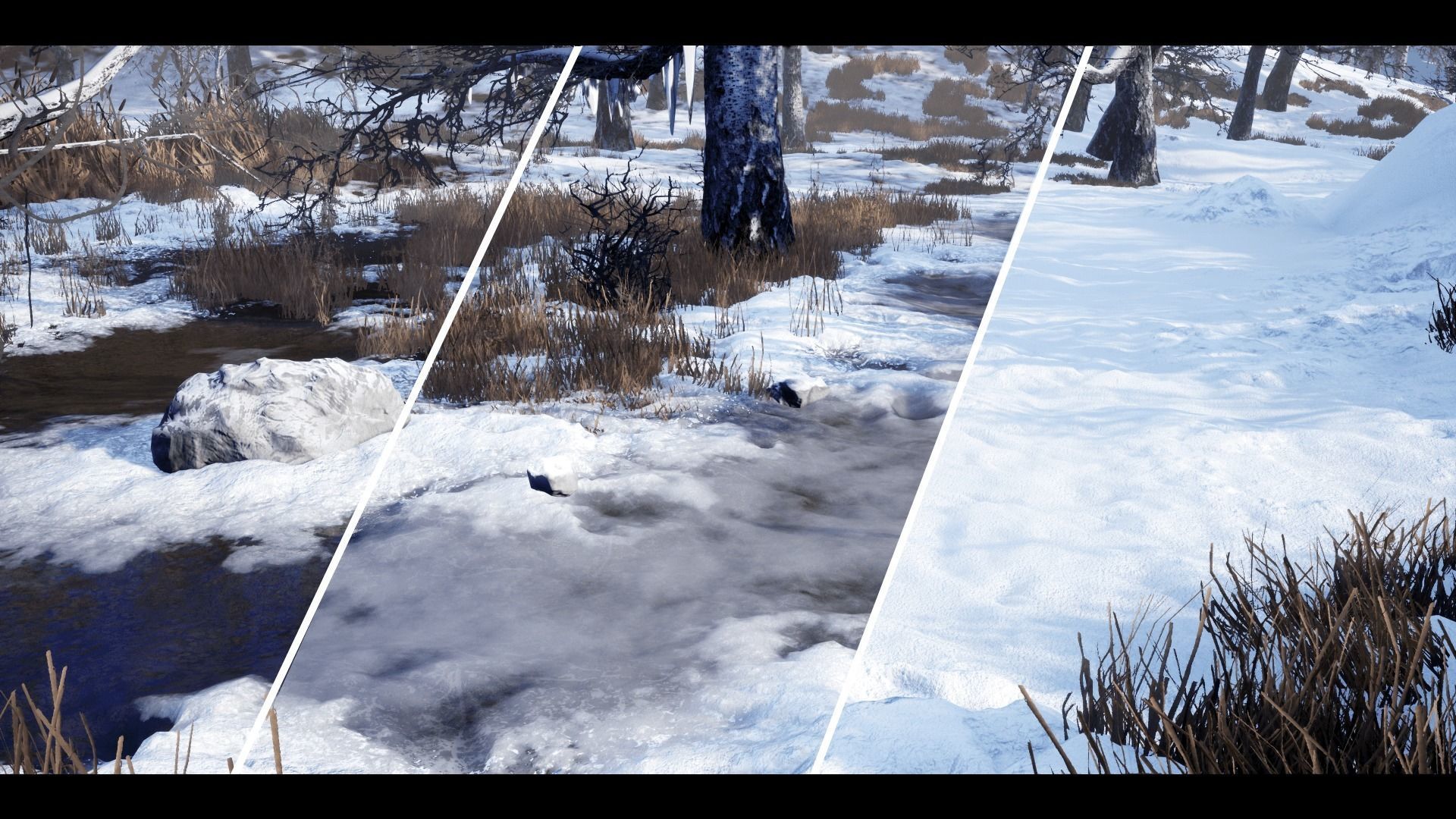 3D model Dynamic Winter Environment Unreal Engine VR / AR / low-poly ...