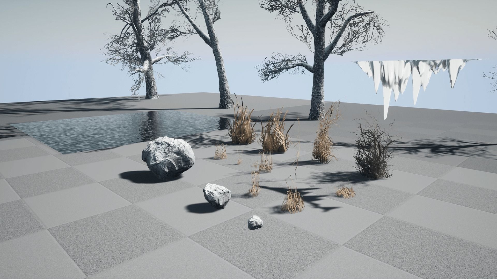 3D model Dynamic Winter Environment Unreal Engine VR / AR / low-poly ...