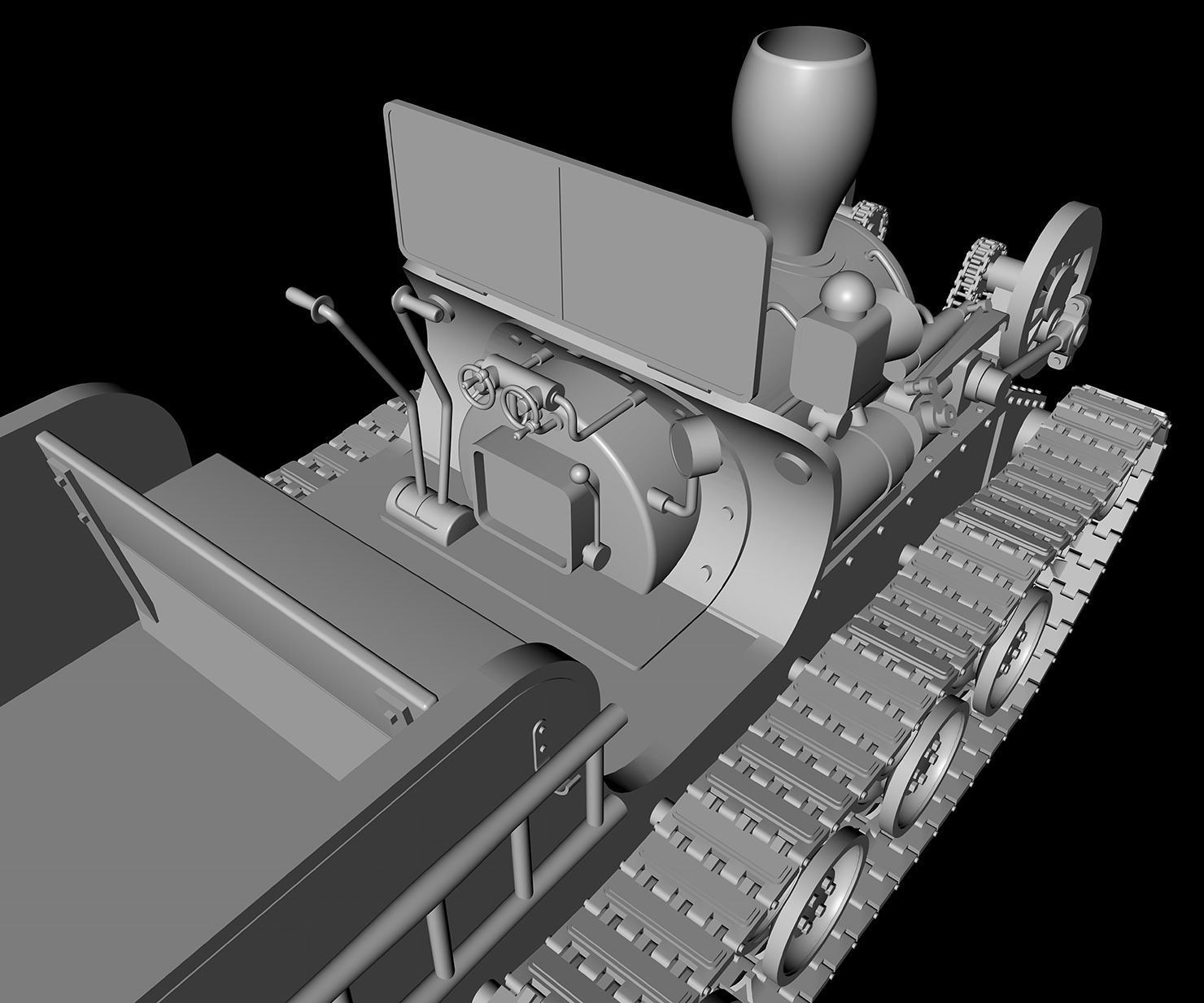 Steam tractor 3D model | CGTrader
