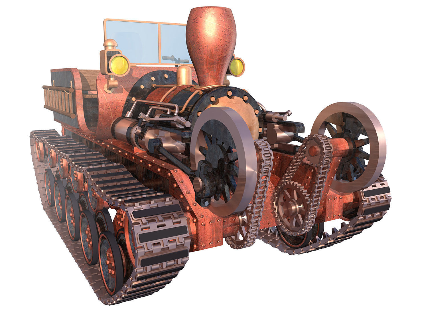 Steam tractor 3D model | CGTrader