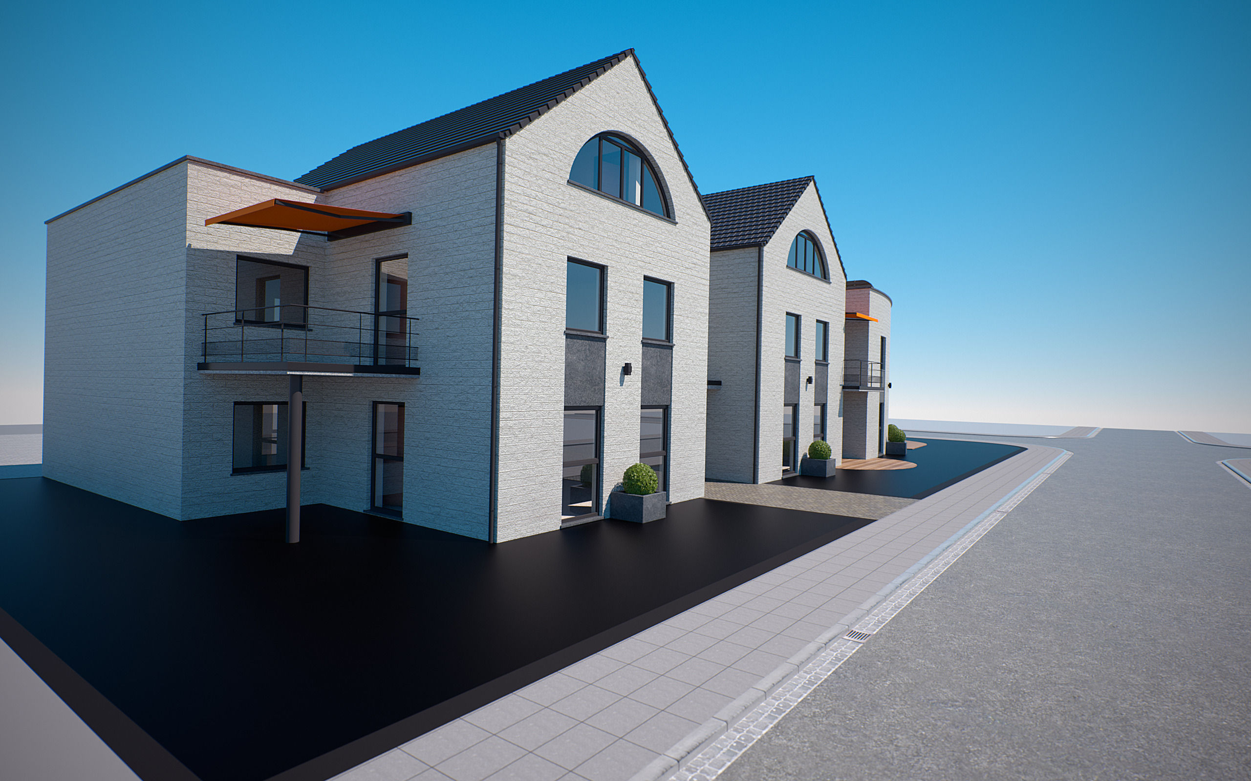 Residential corner building 3D model | CGTrader