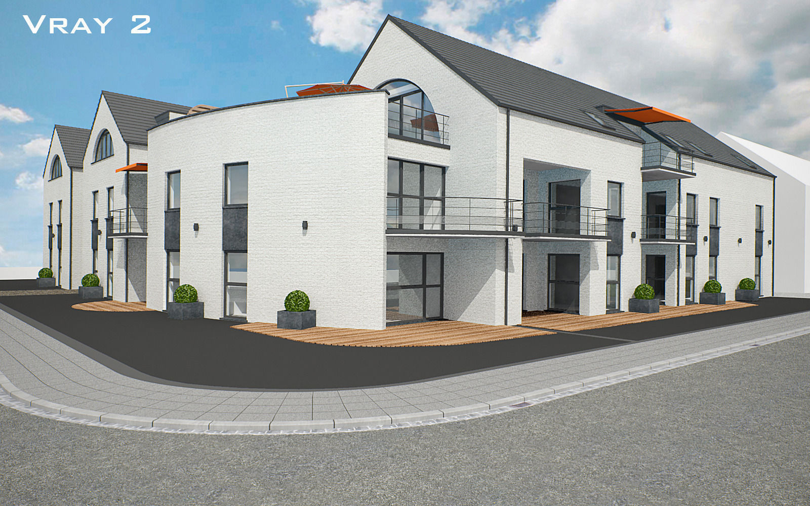 Residential corner building 3D model | CGTrader