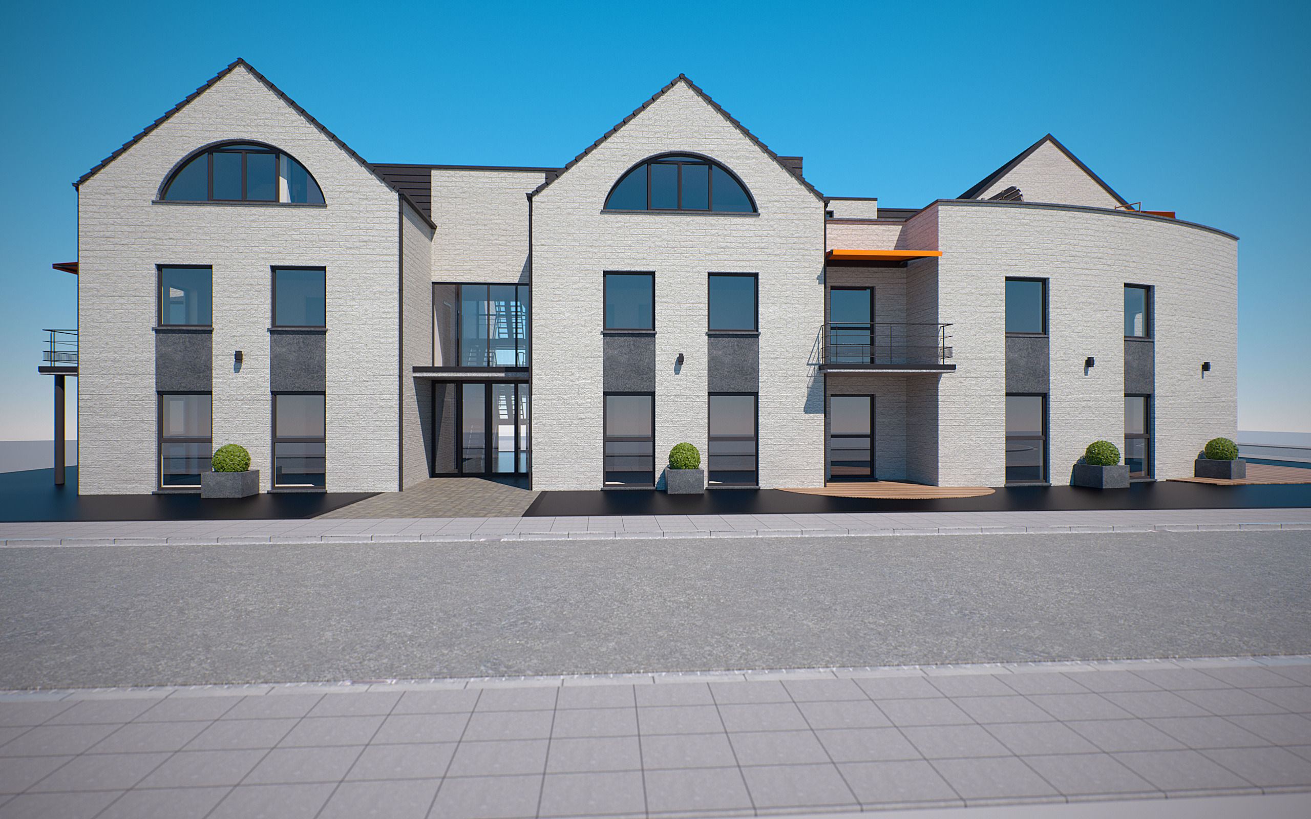 Residential corner building 3D model | CGTrader