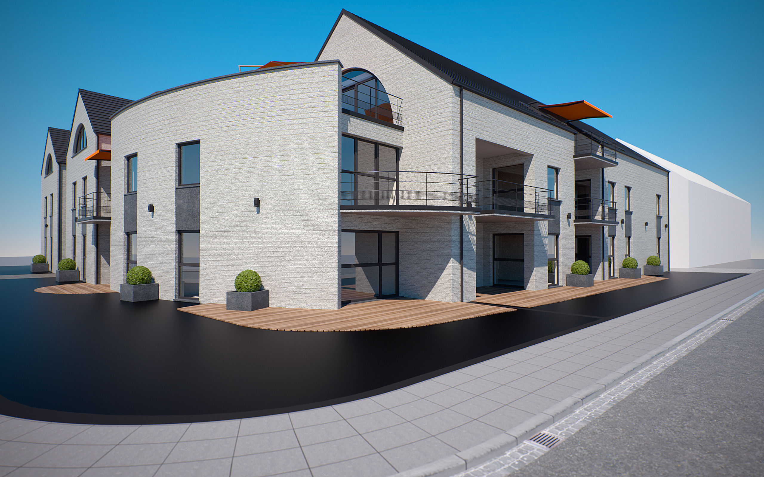 Residential corner building 3D model | CGTrader