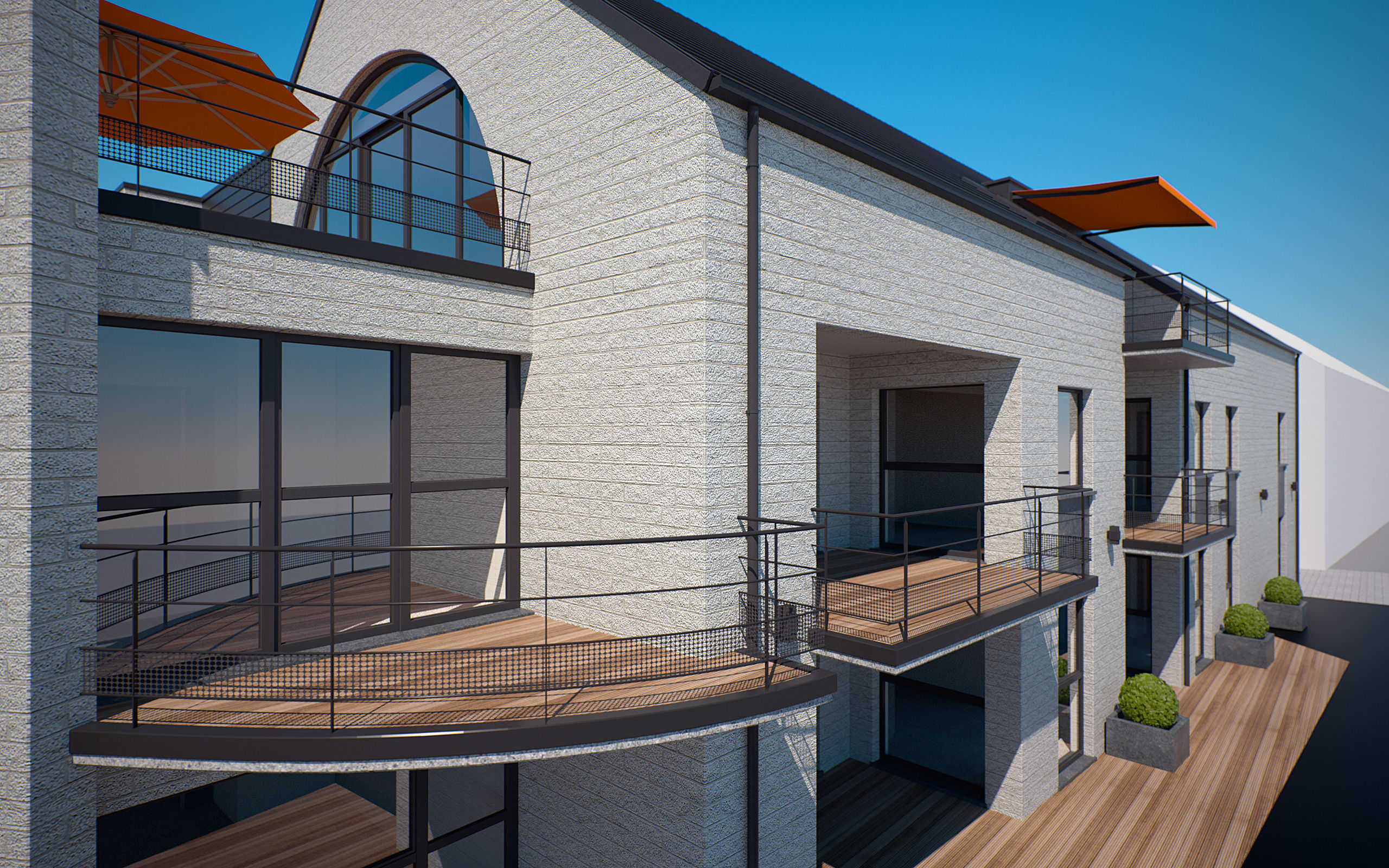 Residential corner building 3D model | CGTrader