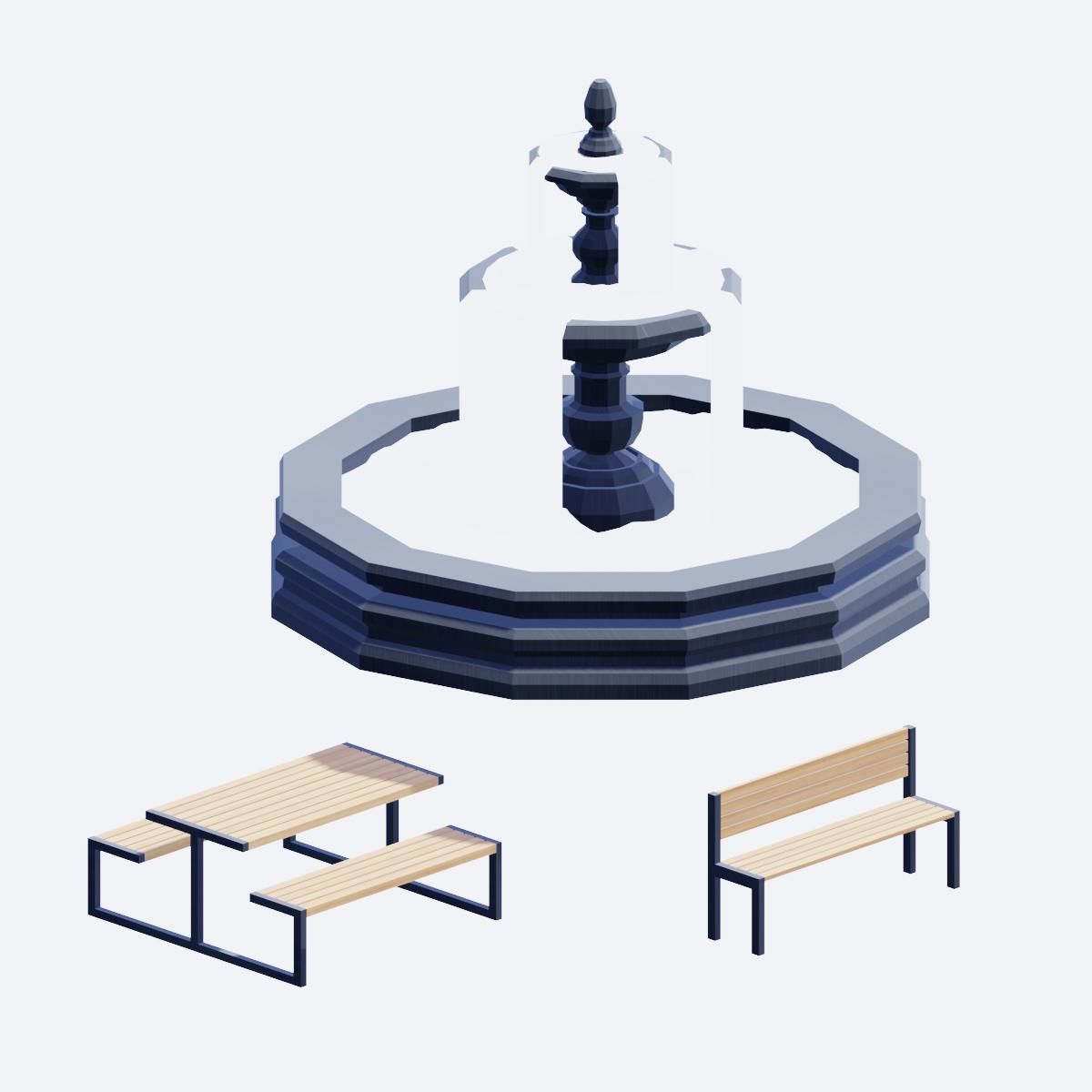 3D model Low Poly Spring People - Posed with Props VR / AR / low-poly ...