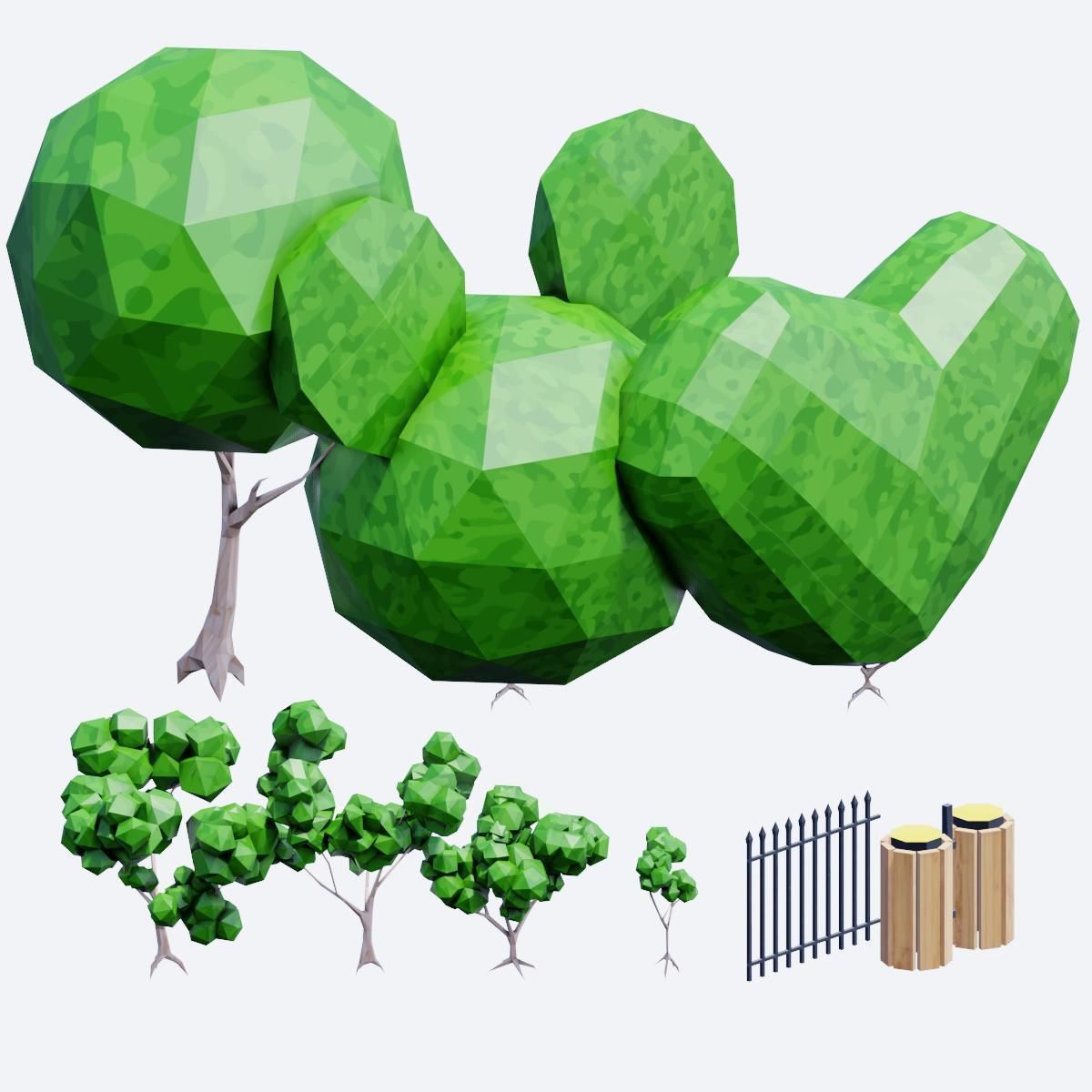 3D model Low Poly Spring People - Posed with Props VR / AR / low-poly ...