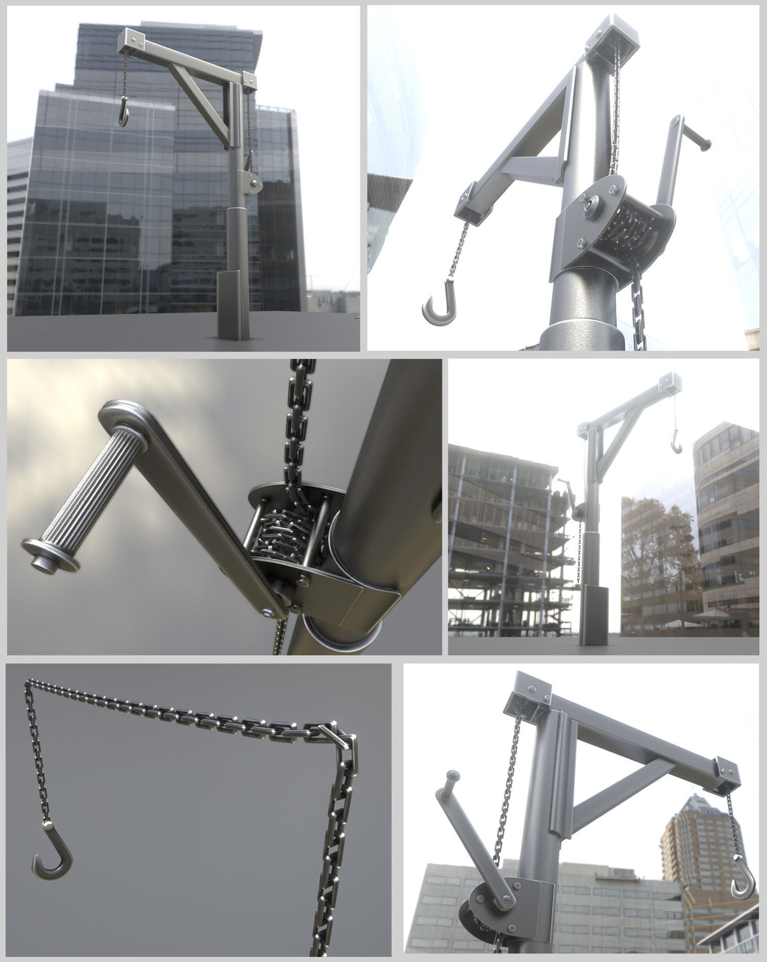 Animated Metal Hand Crane High-Poly Version 3D model animated | CGTrader