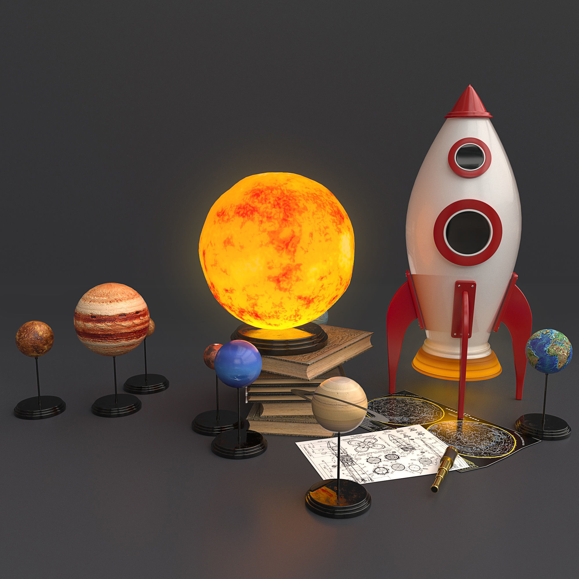 solar system kit for children 3D model | CGTrader