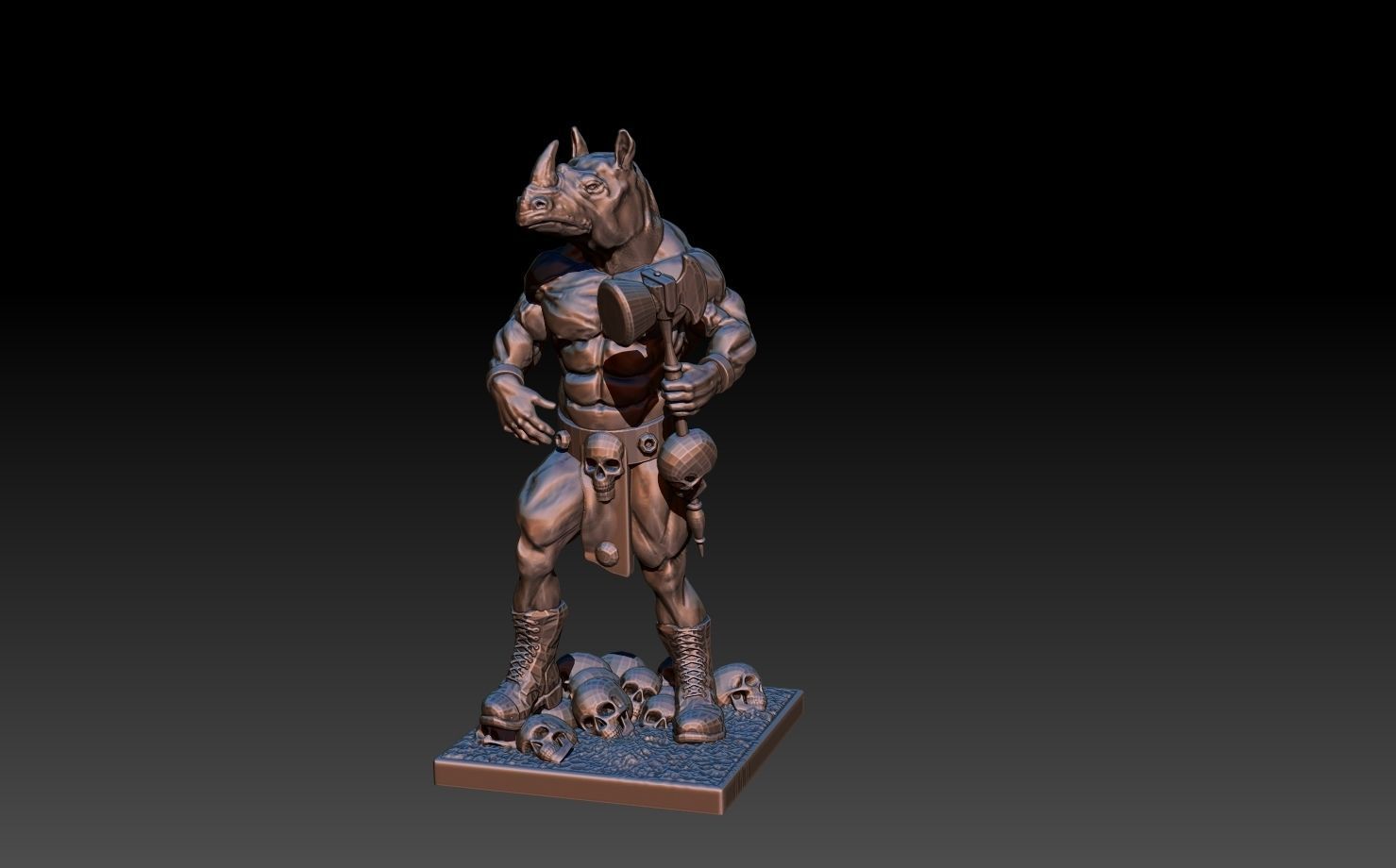 rino bodybilding Powerlifting stl sla 3D model 3D printable | CGTrader