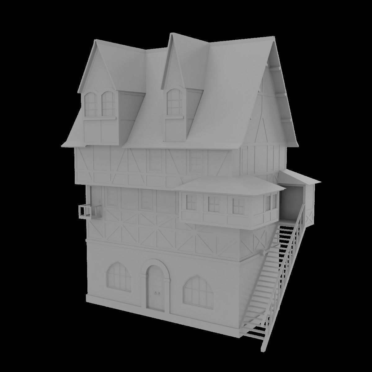 Tavern with ROOMS 3D model | CGTrader