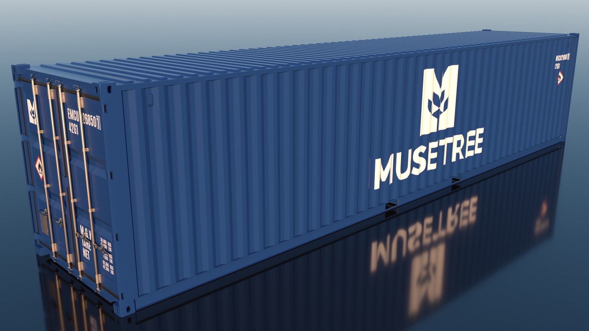 3D model Shipping Container 40ft Rigged VR / AR / low-poly rigged ...